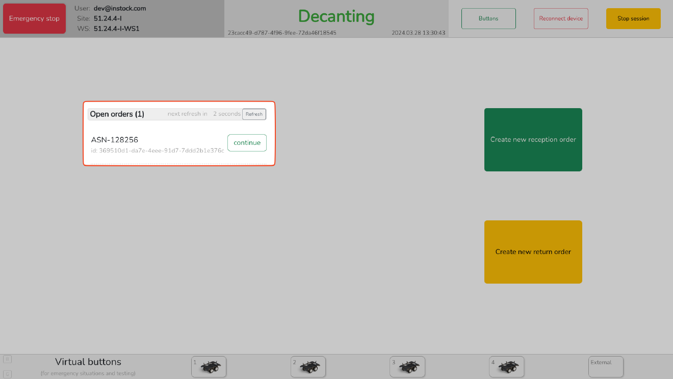 Instock · Decanting